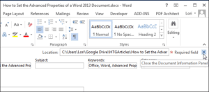 How to Set Advanced Document Properties in Word - Airiam